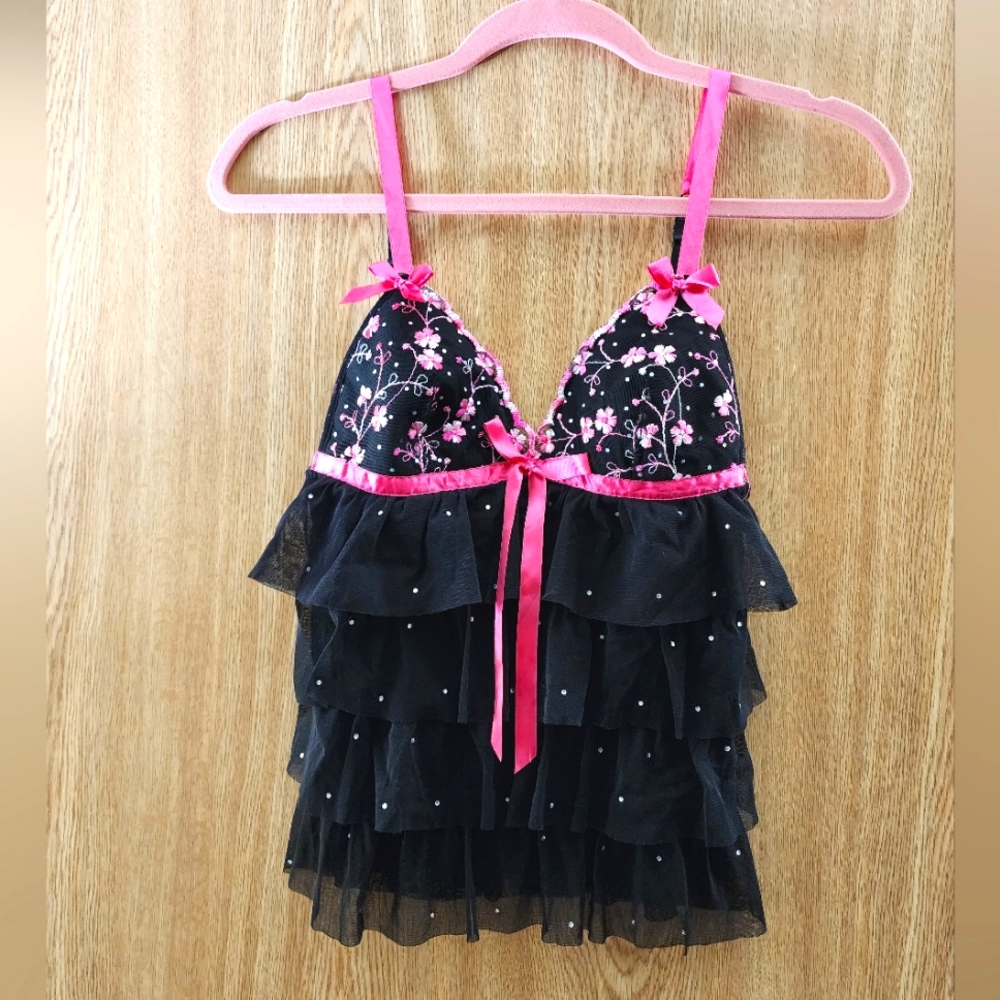 Vintage Victoria's Secret Embroidered Floral Bling Me… - Gem